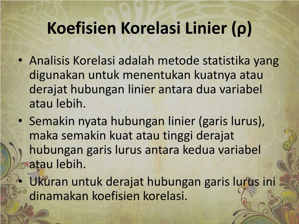 PPT - KORELAS DALAM REGRESI LINIER SEDERHANA (RLS) DAN KOEFISIEN ...