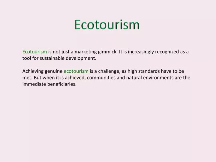 PPT - Ecotourism PowerPoint Presentation, free download - ID:3067547