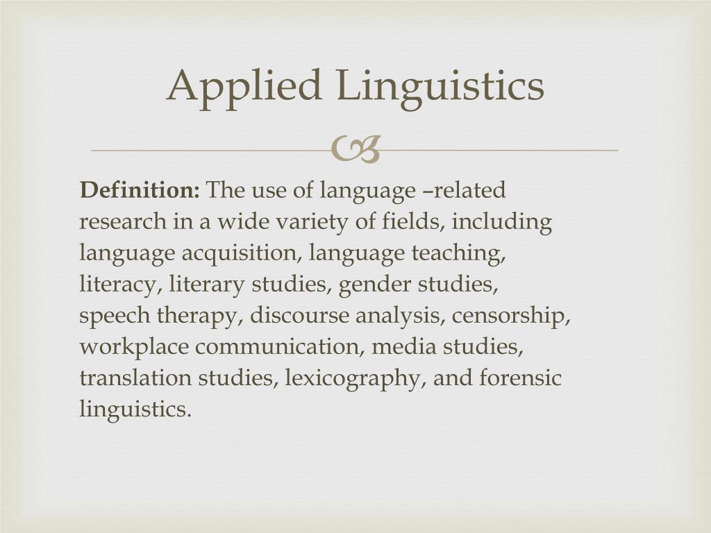 PPT Applied Linguistics PowerPoint Presentation Free Download ID