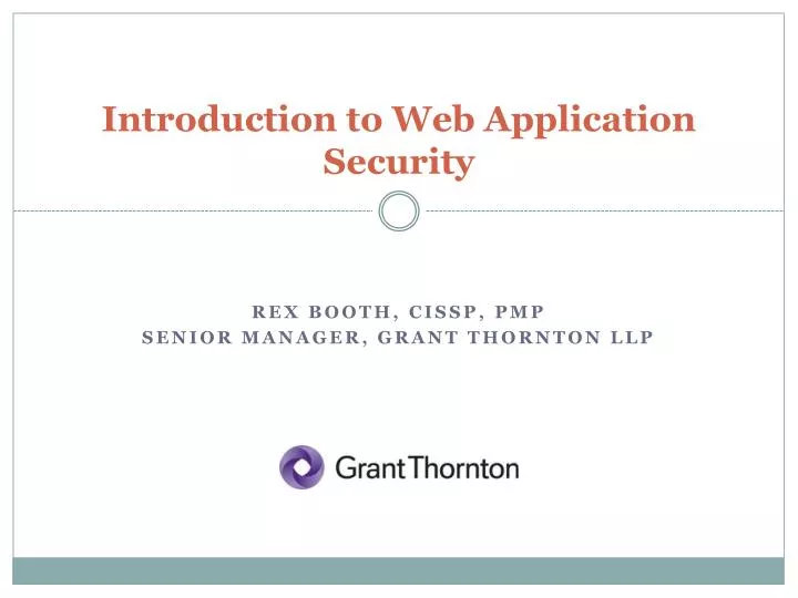 PPT - Introduction to Web Application Security PowerPoint Presentation - ID:3068017