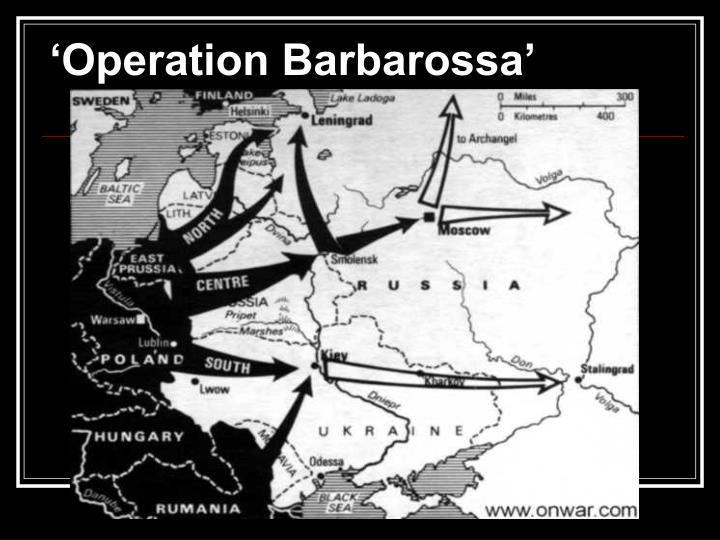 PPT - The battle of britain , operation barbarossa and stalingrad ...