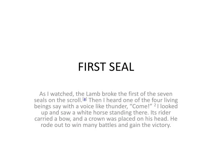 PPT - FIRST SEAL PowerPoint Presentation, free download - ID:3068354
