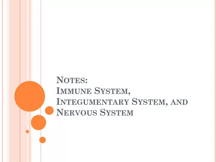 PPT - Notes: Immune System, Integumentary System, and Nervous System ...