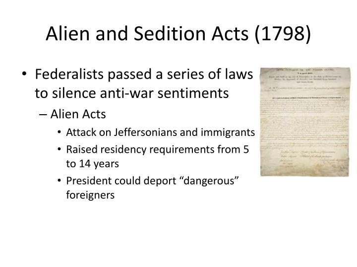 Alien And Sedition Acts Of 1798 – EJZV