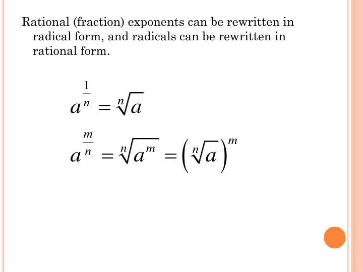 Ppt 5 7 Rational Exponents 5 8 Radical Equations Powerpoint