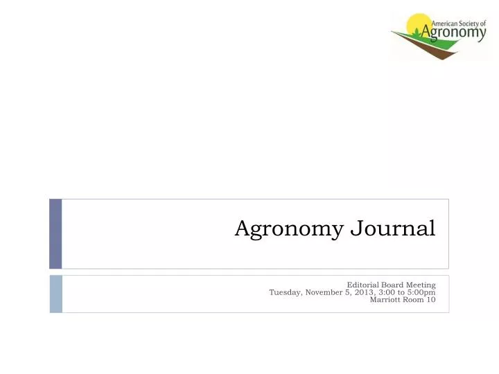 PPT - Agronomy Journal PowerPoint Presentation, free download - ID:3070075