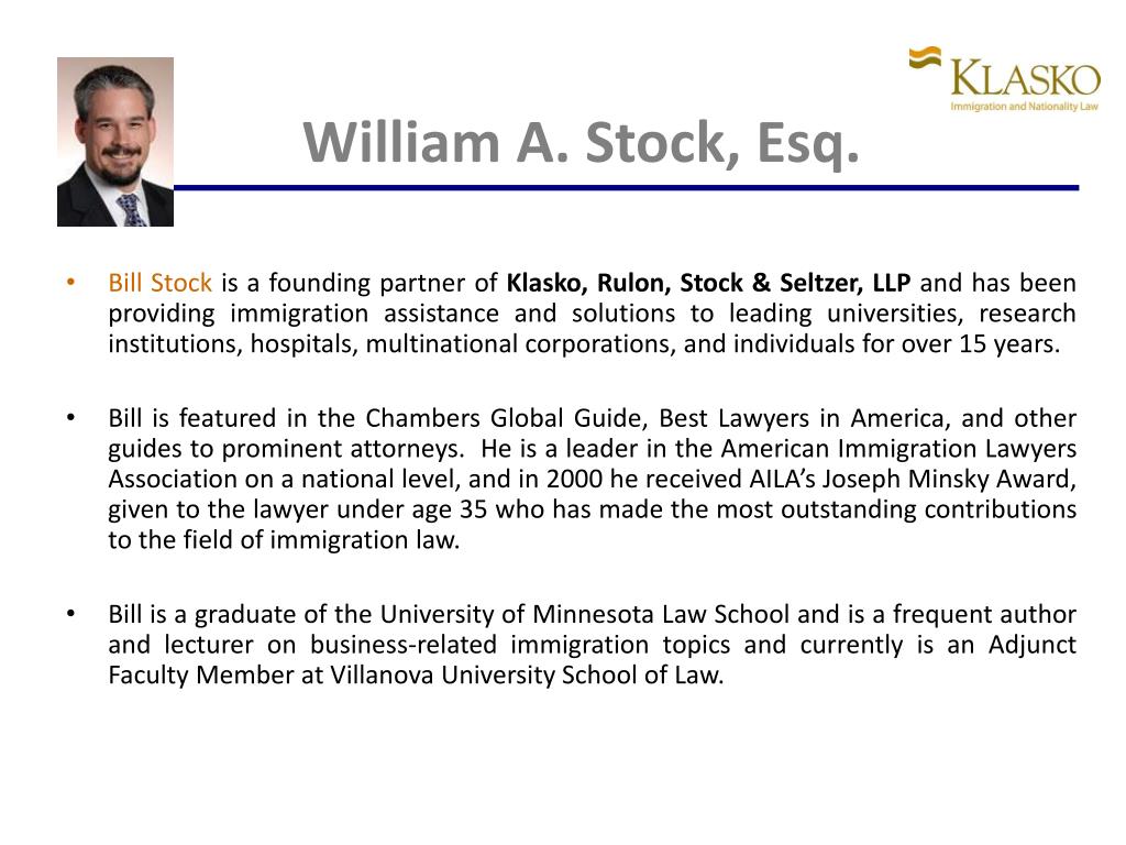 PPT - William A. Stock Region VIII Regulatory Ombudsman Klasko, Rulon ...