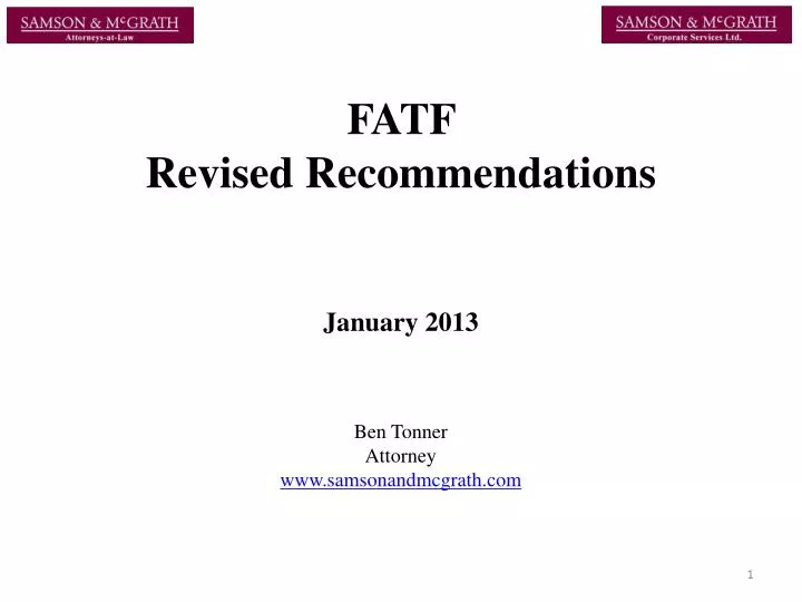 PPT - FATF Revised Recommendations January 2013 PowerPoint Presentation ...