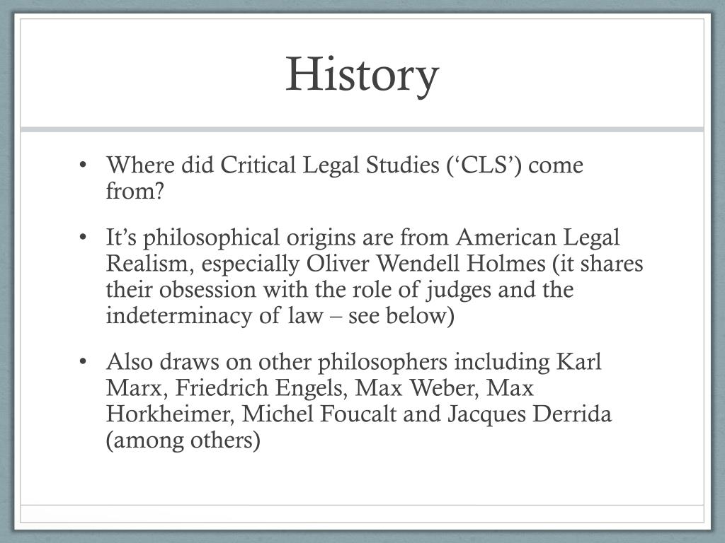 PPT - Critical legal studies, feminism and critical race theory ...