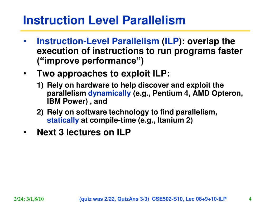 Ppt Cse 502 Graduate Computer Architecture Lec 8 10 Instruction Level Parallelism Powerpoint