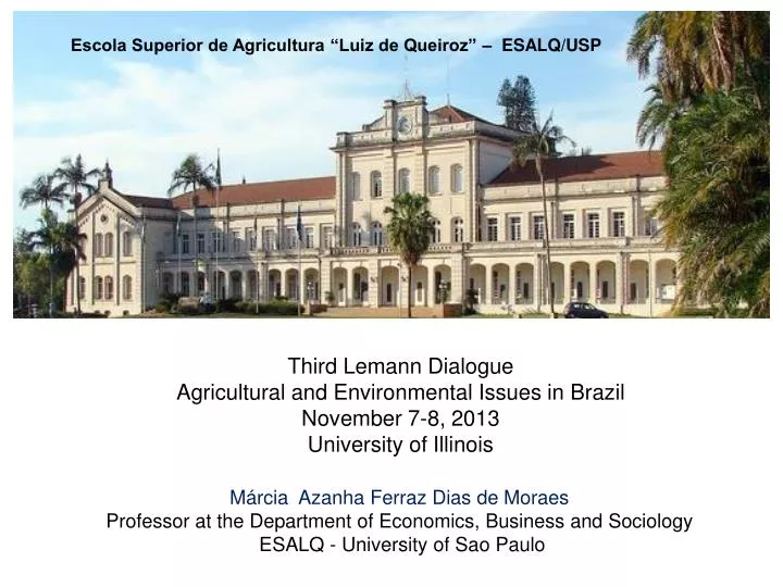 PPT - Escola Superior de Agricultura “Luiz de Queiroz” – ESALQ/USP ...