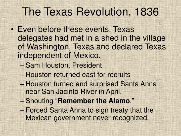 PPT - The Texas Revolution, 1836 PowerPoint Presentation - ID:3072251
