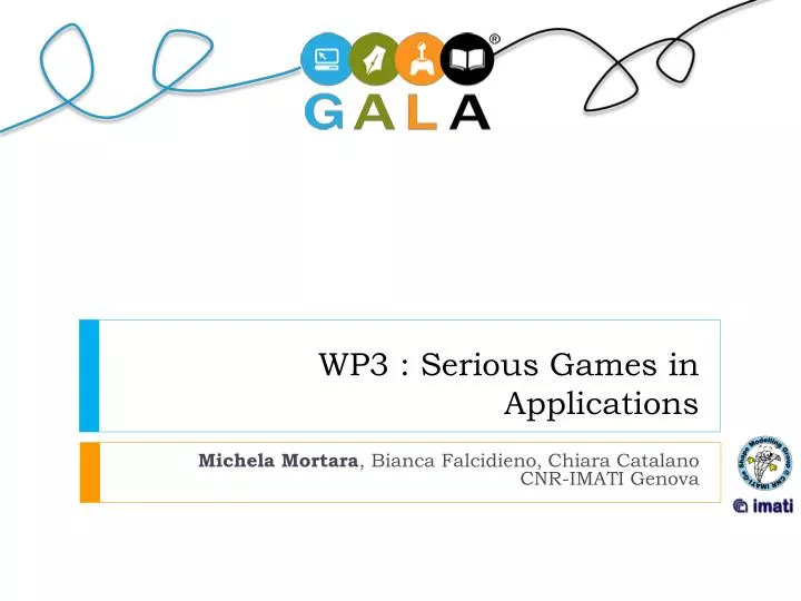 PPT - WP3 : Serious Games in Applications PowerPoint Presentation, free ...