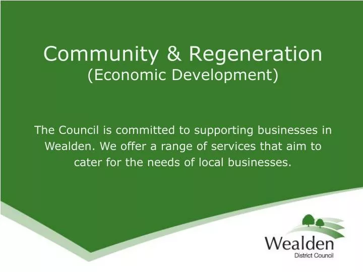 PPT - Community & Regeneration (Economic Development) PowerPoint ...