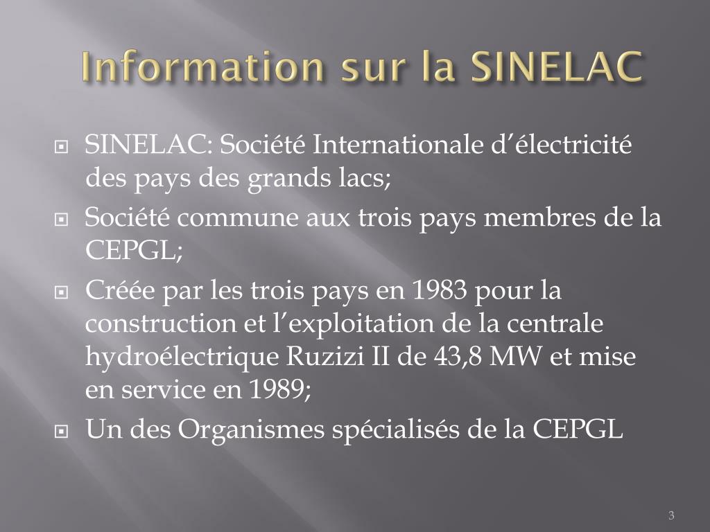PPT - Par Jean Claude Mvuyikongo Directeur General de la SINELAC ...