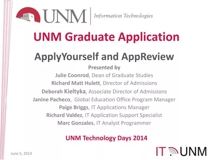 PPT - UNM Graduate Application PowerPoint Presentation, free download ...