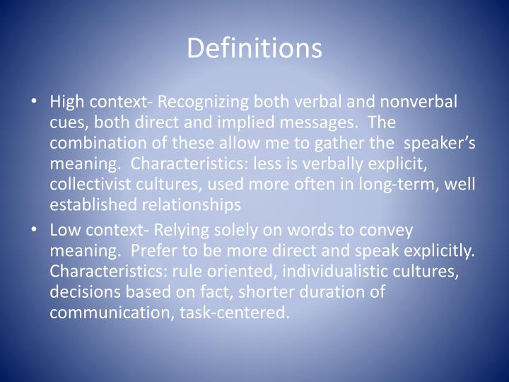 PPT - High Context vs. Low Context PowerPoint Presentation - ID:3074781