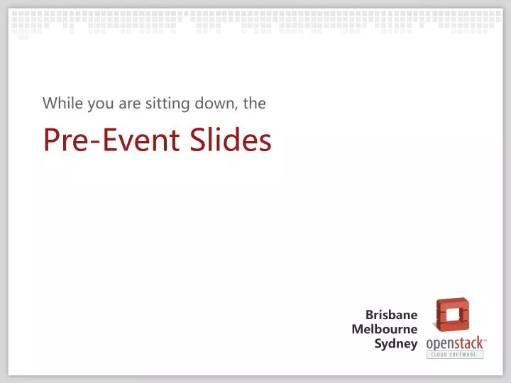 PPT - Pre-Event Slides PowerPoint Presentation, free download - ID:3075285