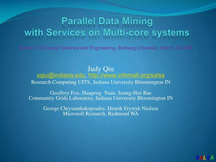 Ppt Parallel Data Mining With Services On Multi Core Systems Powerpoint Presentation Id3075741