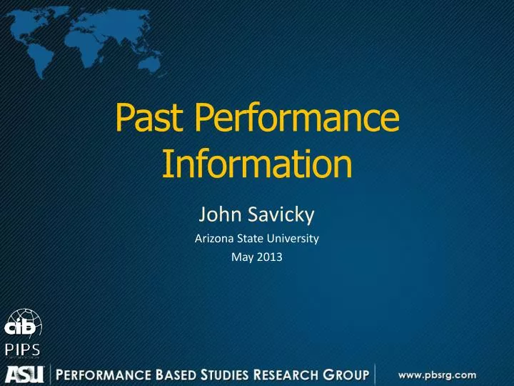 PPT - Past Performance Information PowerPoint Presentation, free ...