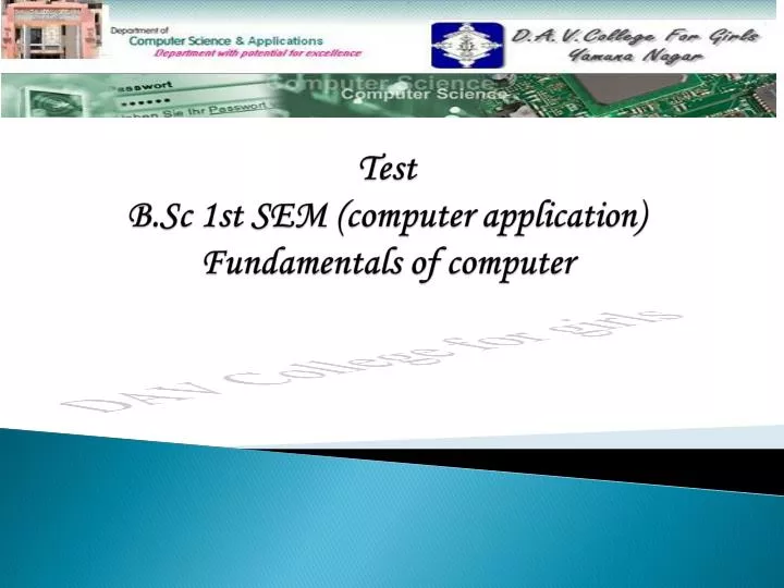 Ppt Test Bsc 1st Sem Computer Application Fundamentals Of Computer