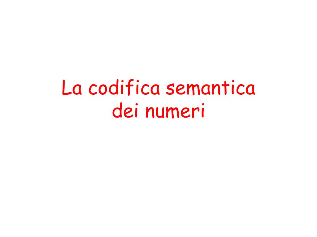 PPT - La riabilitazione del sistema dei numeri PowerPoint Presentation ...