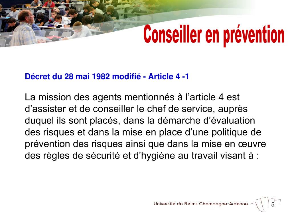 PPT - L’ORGANISATION DE LA PREVENTION DES RISQUES DANS NOS ...