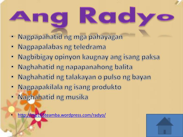 PPT - Ang panradyo at pantelebisyon PowerPoint Presentation - ID:3079567