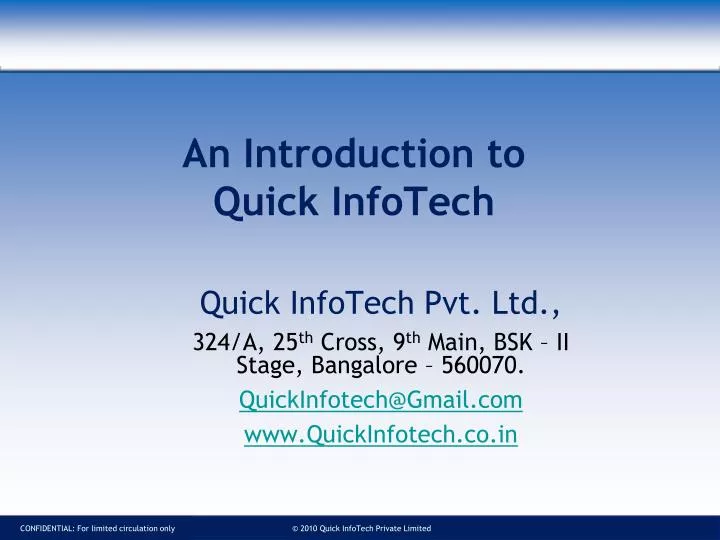 PPT - An Introduction to Quick InfoTech PowerPoint Presentation, free download - ID:3079909