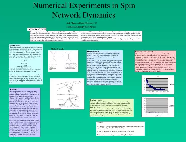 PPT - Numerical Experiments in Spin Network Dynamics PowerPoint ...