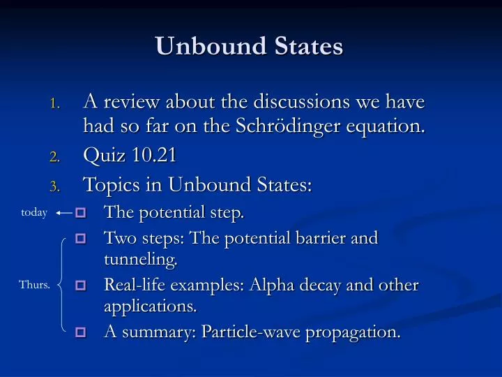 PPT - Unbound States PowerPoint Presentation, free download - ID:3080436