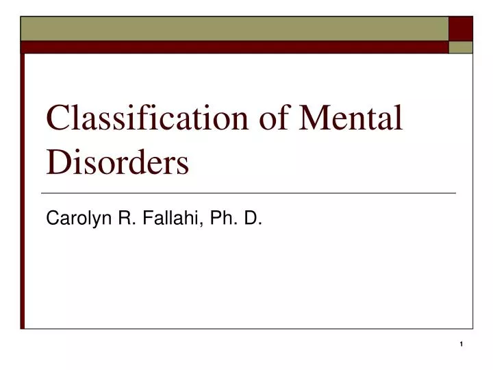 PPT - Classification of Mental Disorders PowerPoint Presentation, free ... PPT - Classification of Mental Disorders PowerPoint Presentation, free ...