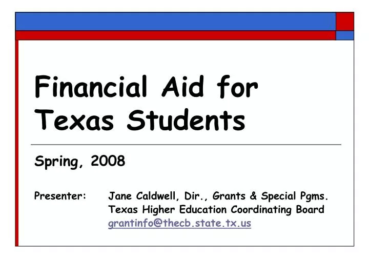 PPT - Financial Aid for Texas Students PowerPoint Presentation, free ...
