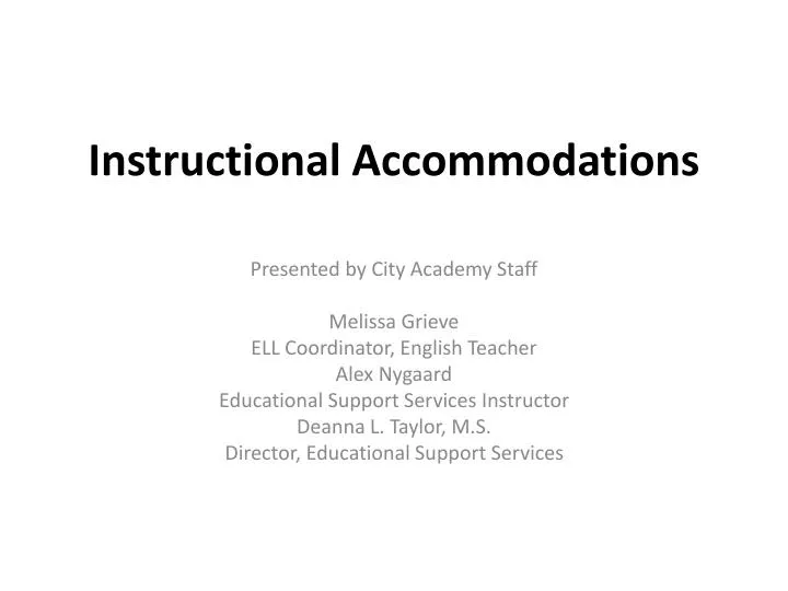PPT - Instructional Accommodations PowerPoint Presentation, free ...