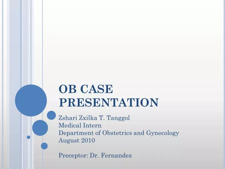 PPT - OB CASE PRESENTATION PowerPoint Presentation, free download - ID ...