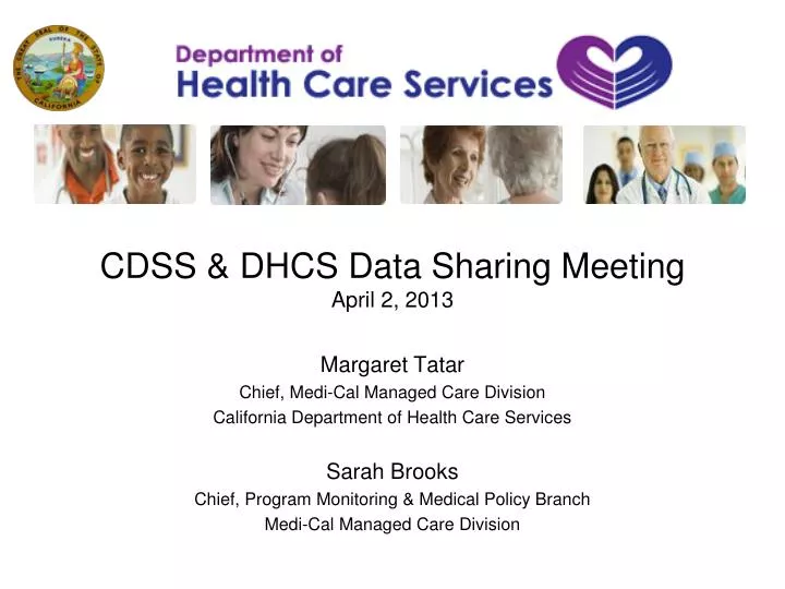 PPT - CDSS & DHCS Data Sharing Meeting April 2, 2013 PowerPoint ...