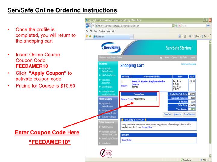 PPT - ServSafe Starters Online Training for Feeding America Agencies ...