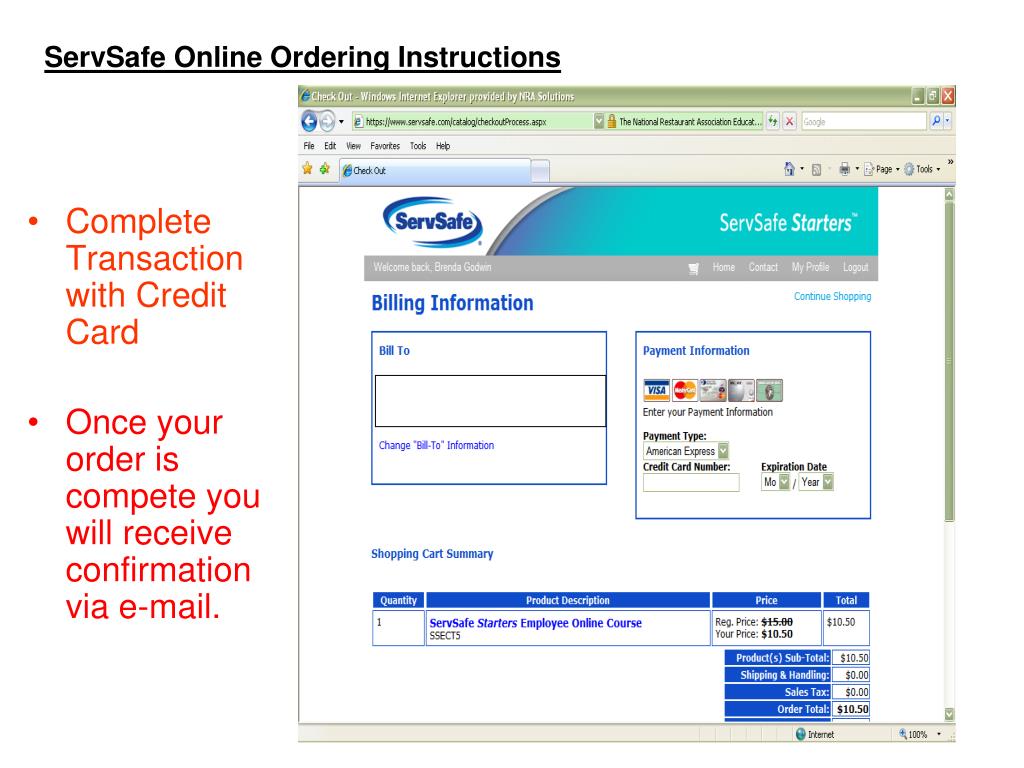 PPT - ServSafe Starters Online Training for Feeding America Agencies ...