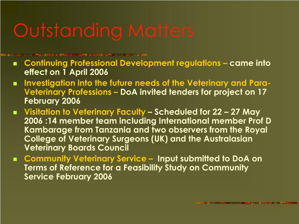 PPT - South African Veterinary Council Annual Report for the period ...