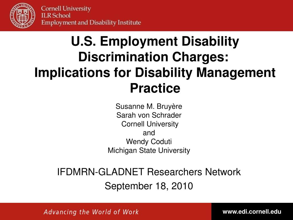 PPT - U.S. Employment Disability Discrimination Charges: PowerPoint ...