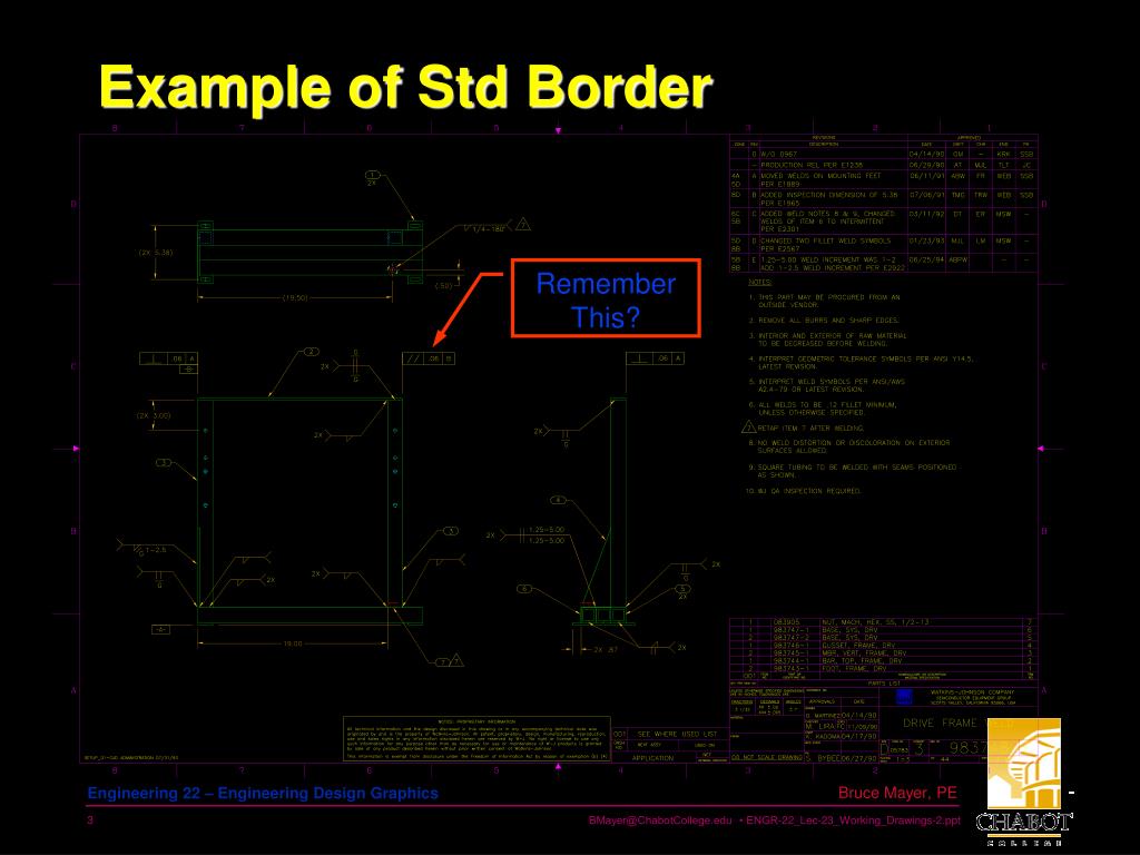PPT - Standard Engineering Drawing Borders and Title Blocks Guide ...