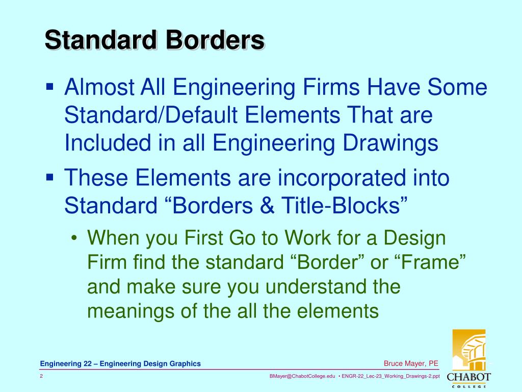 PPT - Standard Engineering Drawing Borders and Title Blocks Guide ...