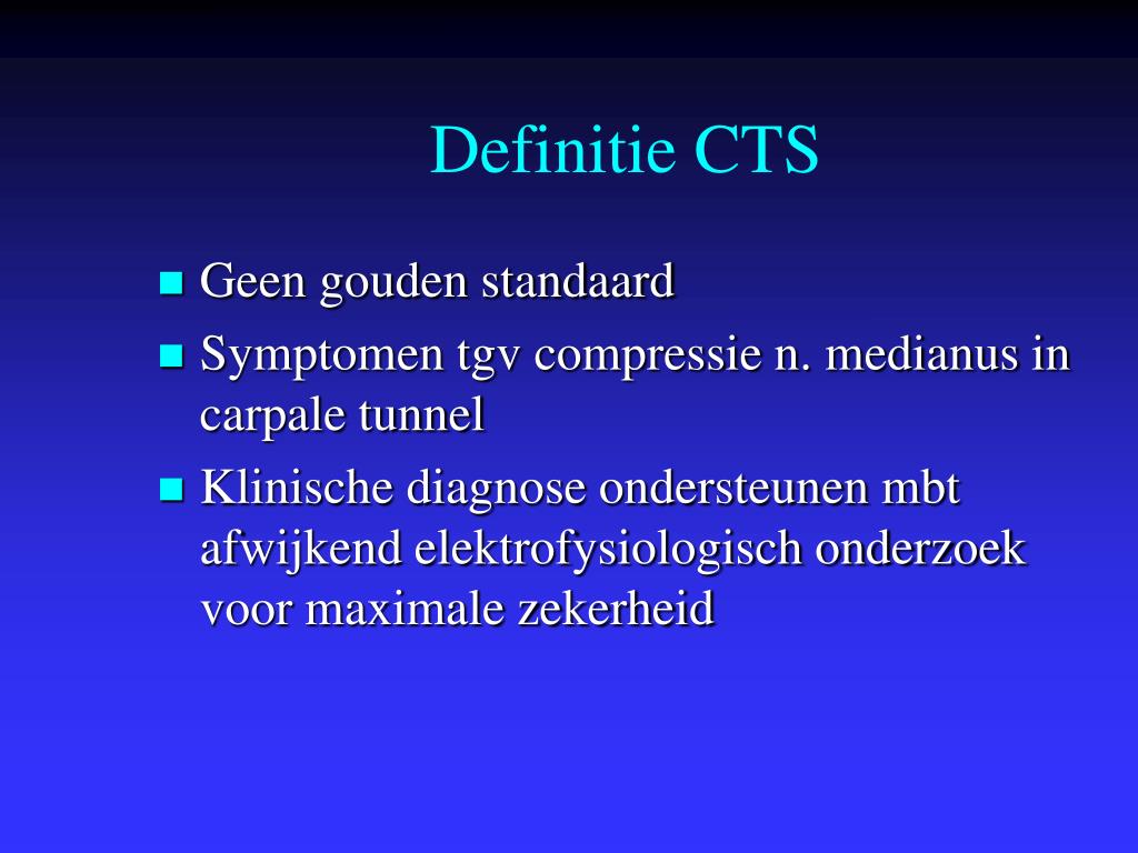 PPT - Diagnostiek en behandeling van het carpale tunnel syndroom ...