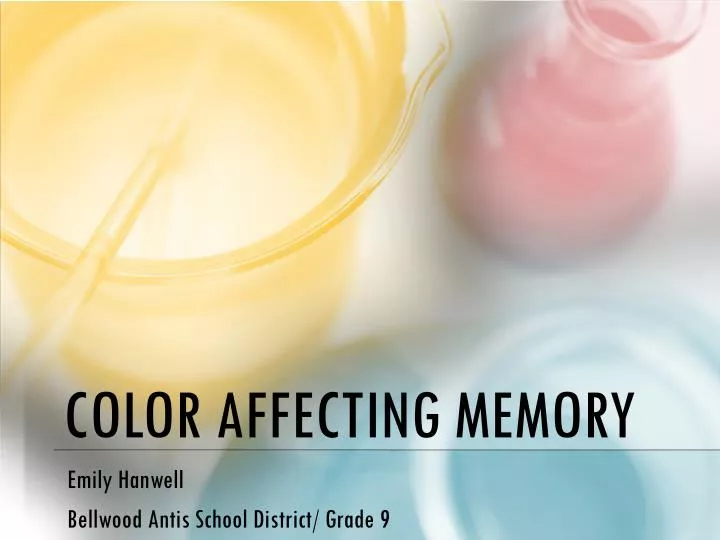 PPT - Color Affecting Memory PowerPoint Presentation, free download ...
