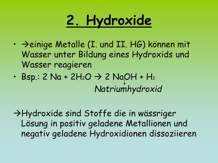 Wie Entstehen Hydroxide? | Hydroxide Erklärung – IAHPB