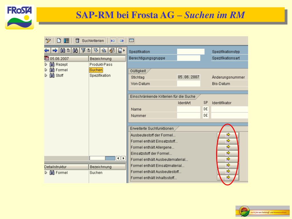 PPT - SAP-RM 2.1 bei Frosta AG Rezeptur & Lebensmittelrechtliche ...