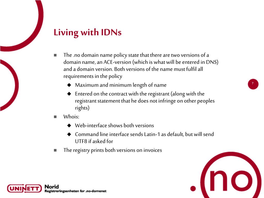 PPT - IDNs in Norway ccTLD-meeting in Rome 2004 Hilde Thunem PowerPoint ...