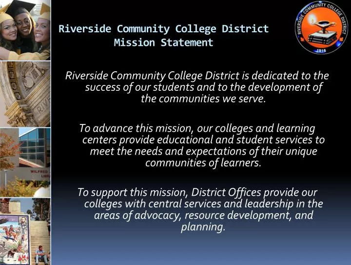 PPT - Riverside Community College District Mission Statement PowerPoint ...