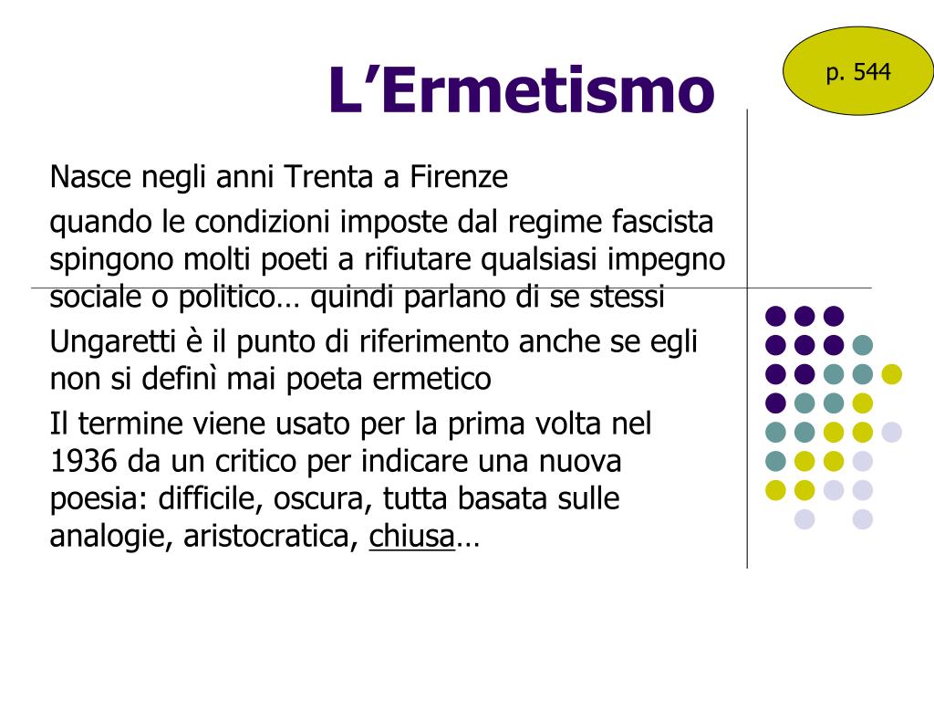 PPT - La poesia in Italia dagli anni Venti agli anni Cinquanta ...