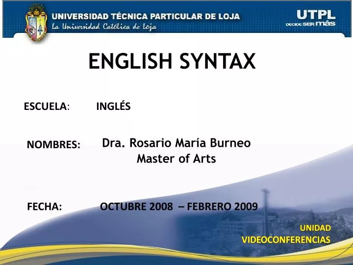 PPT - ENGLISH SYNTAX PowerPoint Presentation, free download - ID:3084782